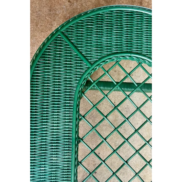 Late 20th Century Vintage Newly Painted Congo Green Oval Wicker Coffee ...