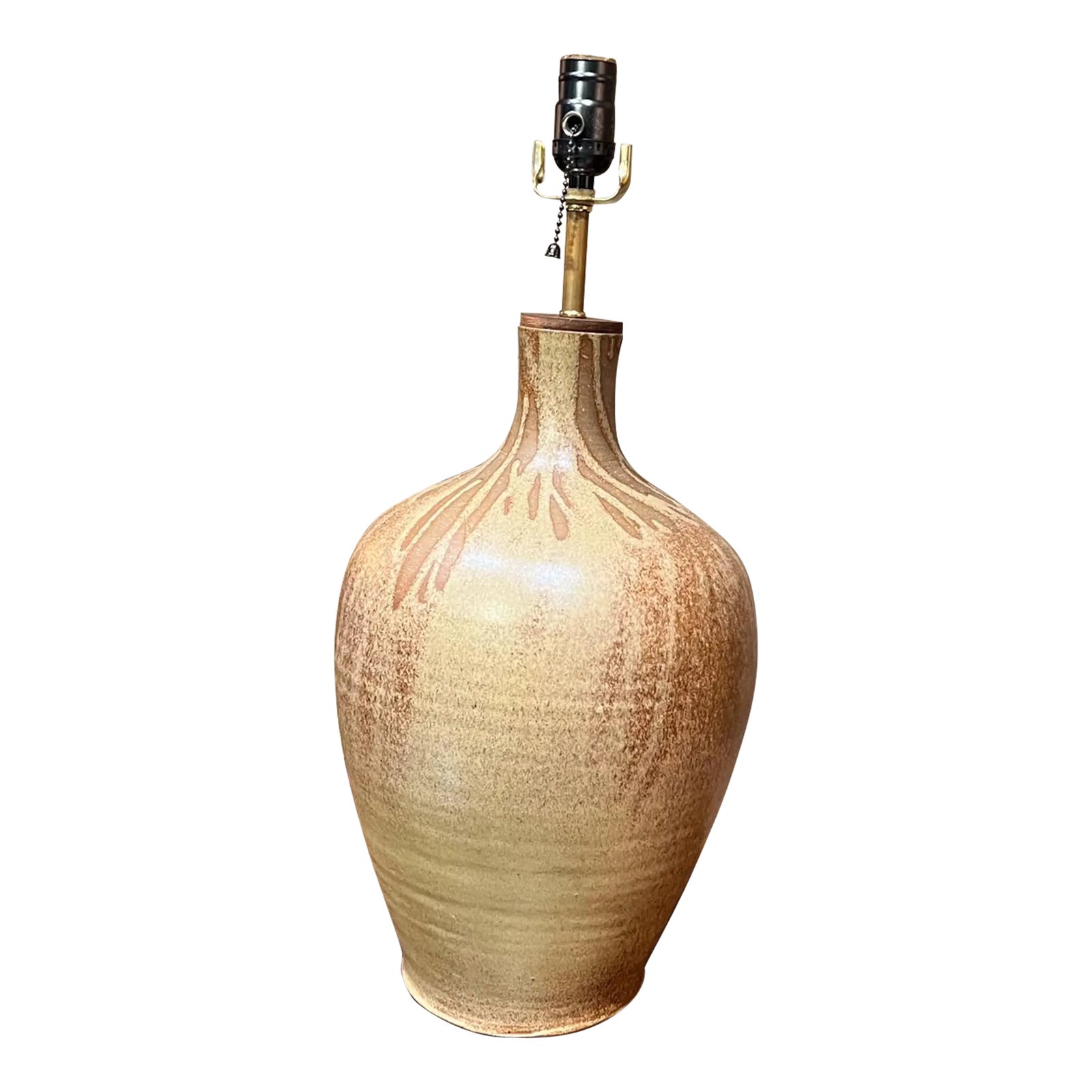 1960s Style Wishon Harrell Stoneware Table Lamp Art Pottery | Chairish