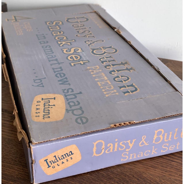 1960s Mid-Century Modern Indiana Glass Daisy & Button Snack Sets in ...