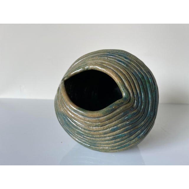 Vintage Handmade Coil Pottery Vase | Chairish