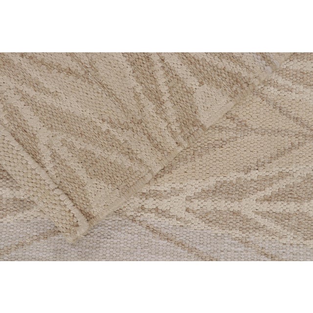 Rug & Kilim’s Scandinavian Style Kilim in Beige, White & Blue Geometric ...