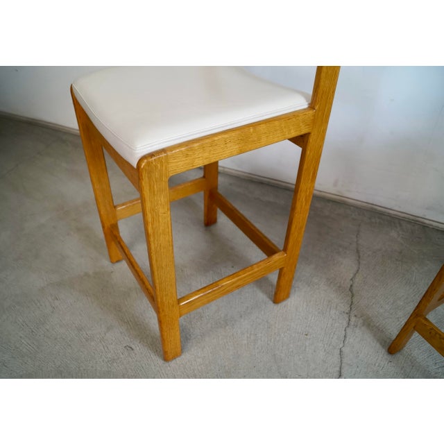 1970’s Mid-Century Modern Leather Counter Stools - Set of 3 | Chairish