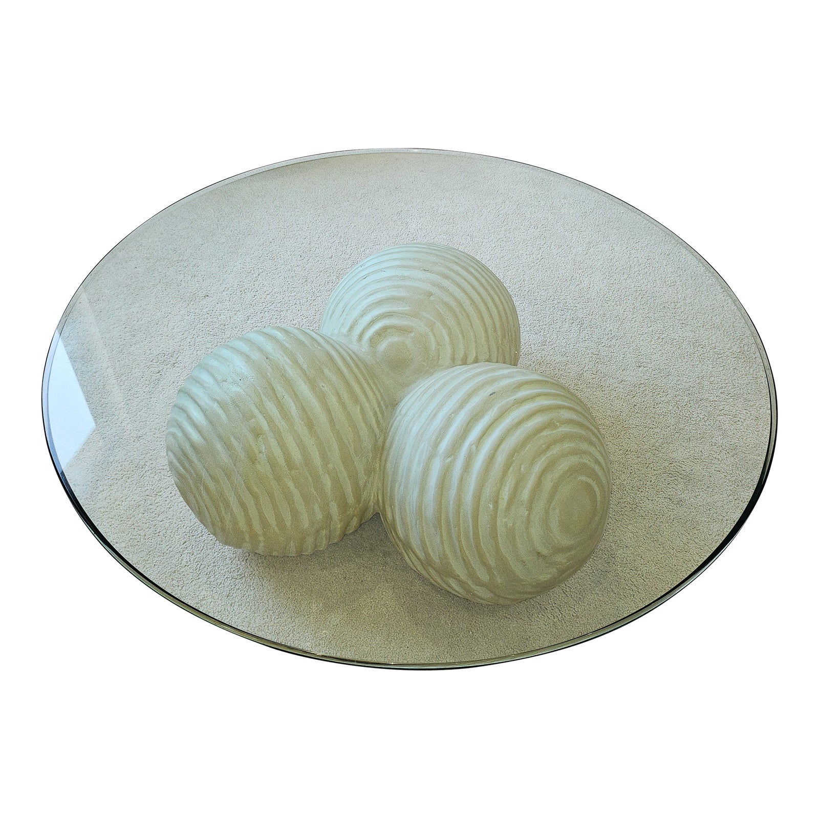 1990s Sculptural Triple Sphere Ceramic Coffee Table | Chairish