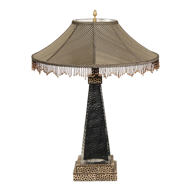 John Richard Safari Style Glass Table Lamp | Chairish