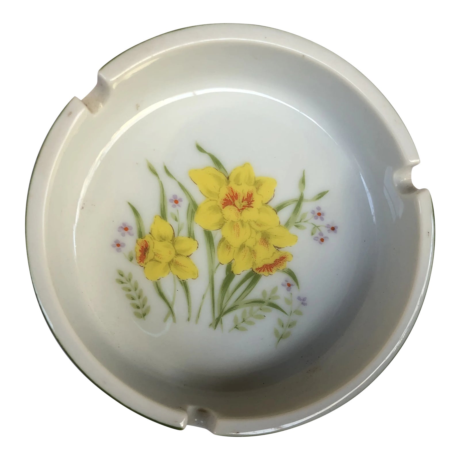 1970s Japanese Hand Painted Floral Ashtray | Chairish