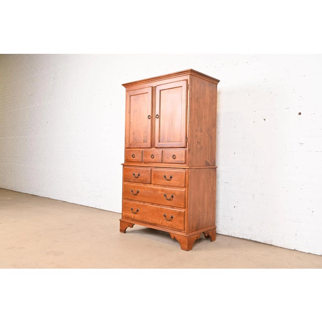 Ethan Allen Georgian English Country Solid Birch Highboy Dresser or ...