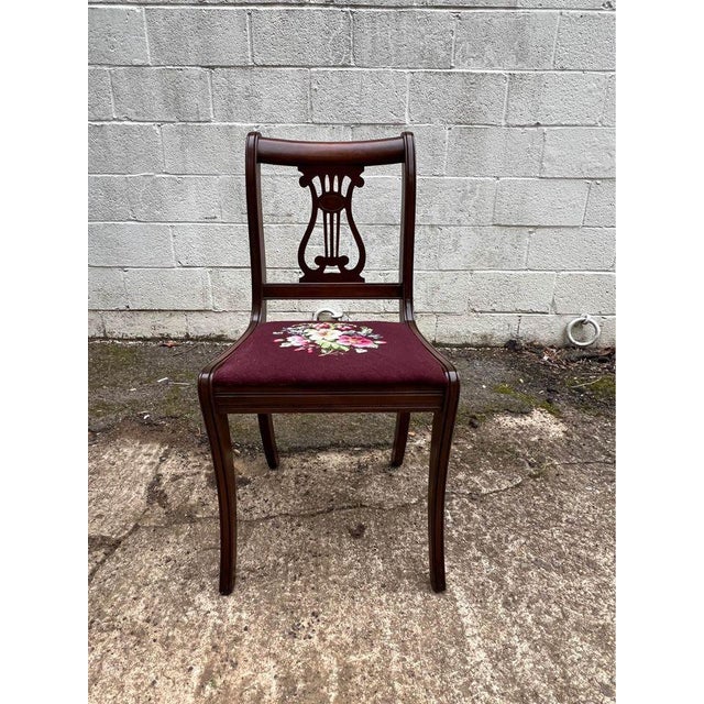 Early 20th Century Set of 6 Antique Duncan Phyfe Style Mahogany Lyre ...