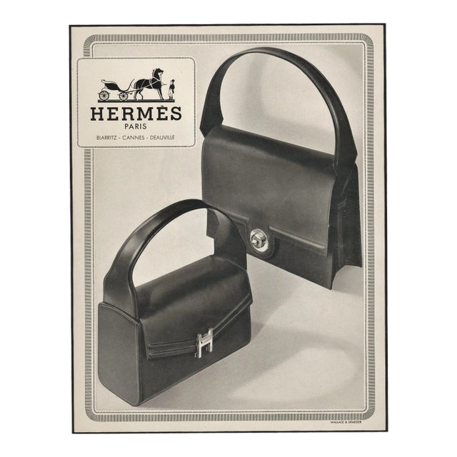 1949 Mid-Century French Hermes Handbag Advertisement Print, Matted ...