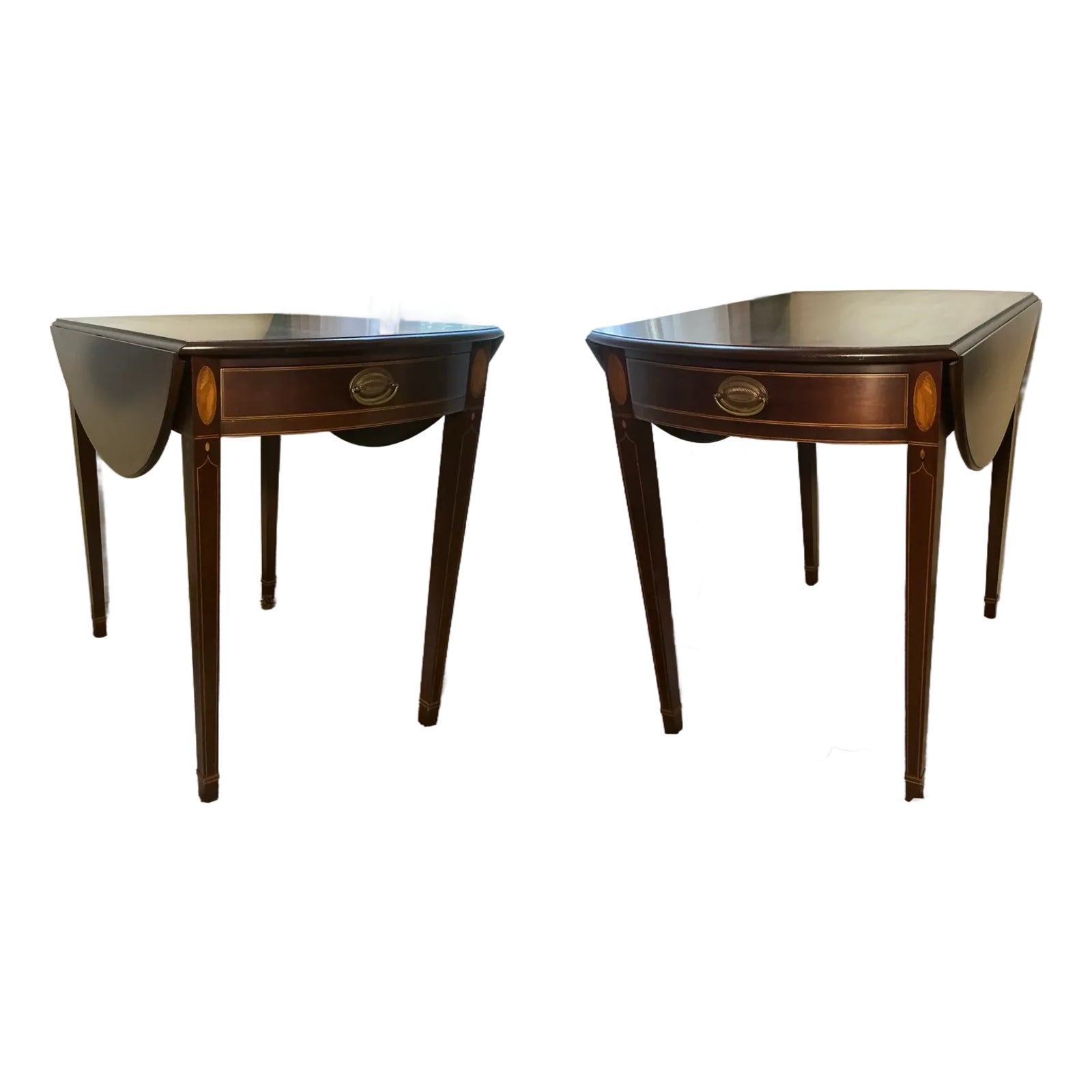 Vintage Kittinger Old Dominion Hepplewhite Style Drop Leaf End Tables ...