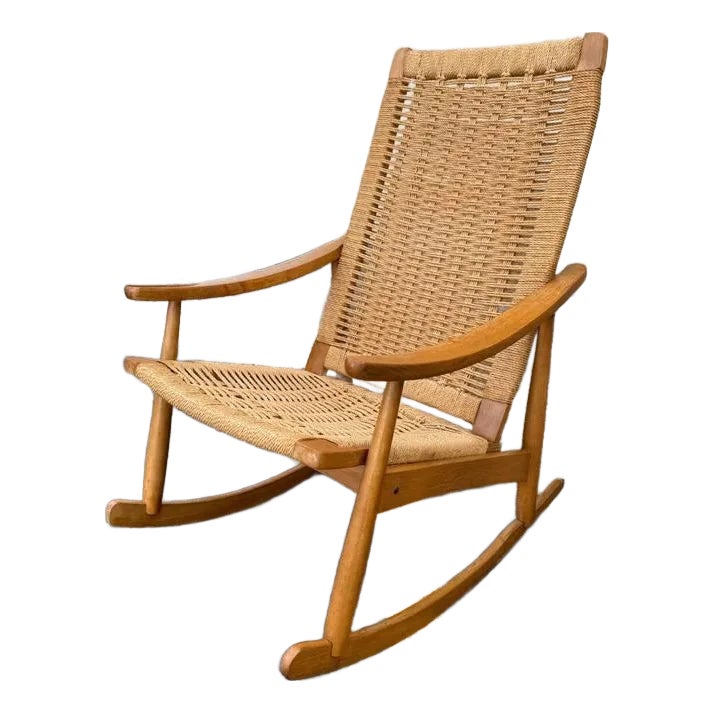 Mid 20th Century Mid-Century Modern Woven Rocking Chair in the Style of ...