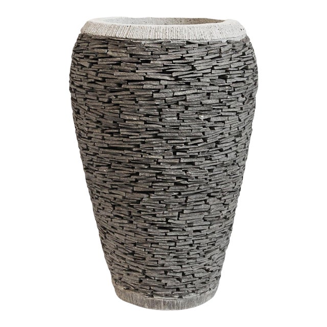 Slate Stacked Planter Pot | Chairish