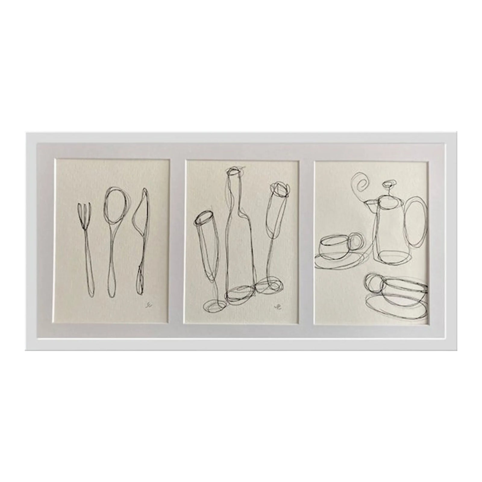 Contemporary Ink Pencil Drawings on Paper by Stephanie Cate | Chairish