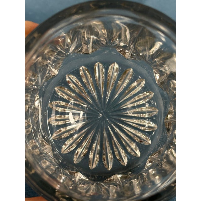 Mid 20th Century Ribbed Glass Jar With Embossed Sterling Silver Top ...