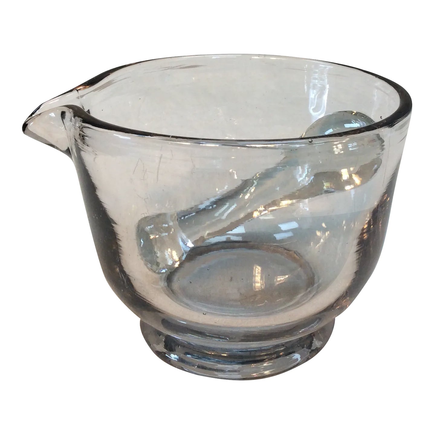 Late 19th Century French Blown Glass Mortar and Pestle | Chairish