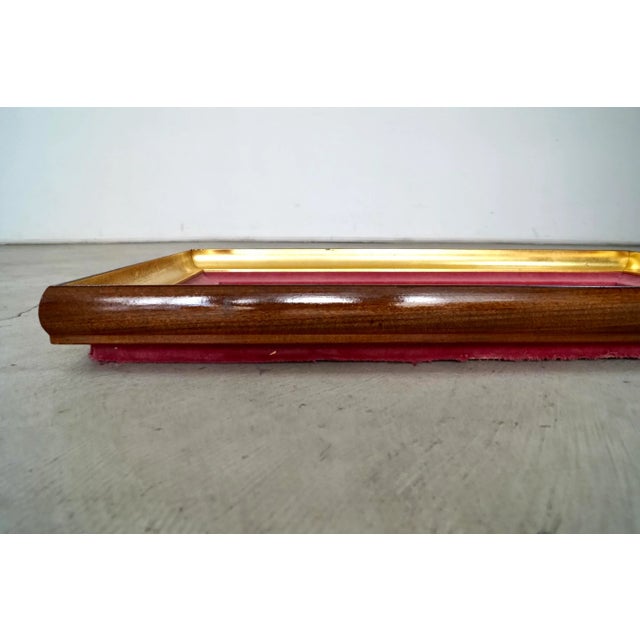 1940’s Art Deco Hollywood Regency Pink Velvet Mirror | Chairish