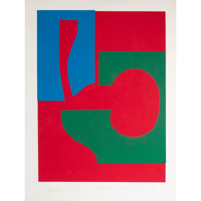 1973 “Structure Series #45” Abstract Serigraph Print Signed by Artist ...