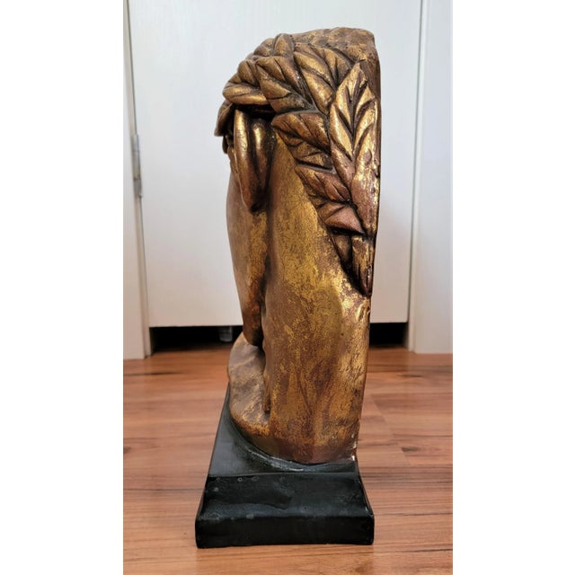 Apollo Bust With Laurel Wreath Burnished Gold | Chairish