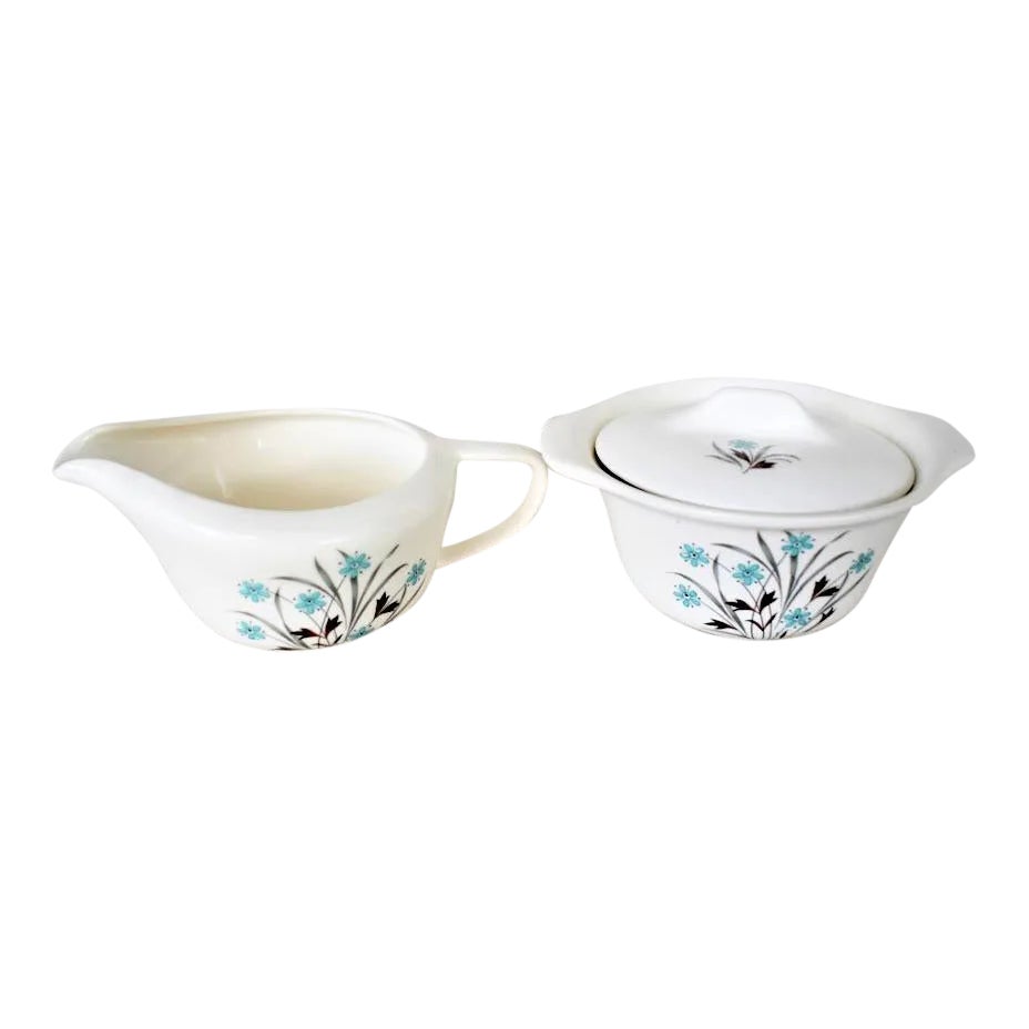 1950s Cottage, Country, Shabby Chic Blue, White Coffee & Tea Service ...