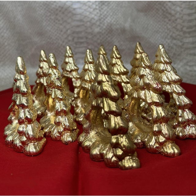Vintage Hand Gilded Distressed Gold Leaf Ceramic Christmas Tree Napkin ...