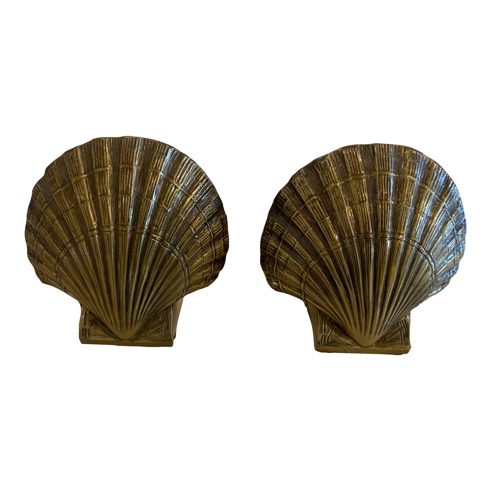 Pair of 1990s Shell Bookends | Chairish