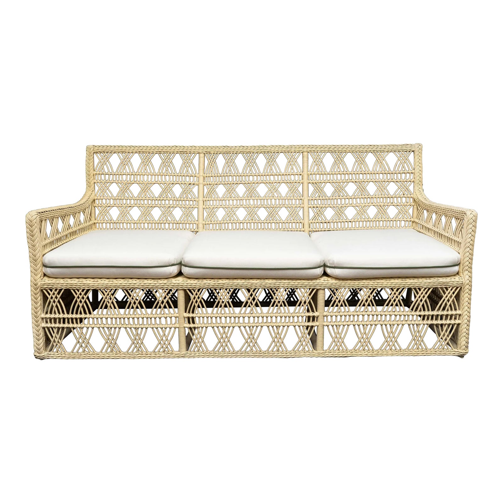 Rattan Trellis Sofa | Chairish
