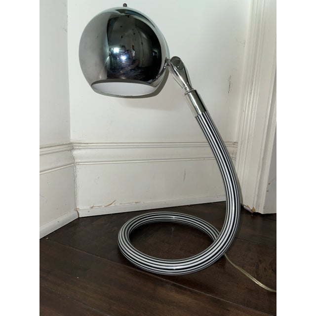 1970s Mid Century Chrome & Acrylic Snake Desk Lamp | Chairish