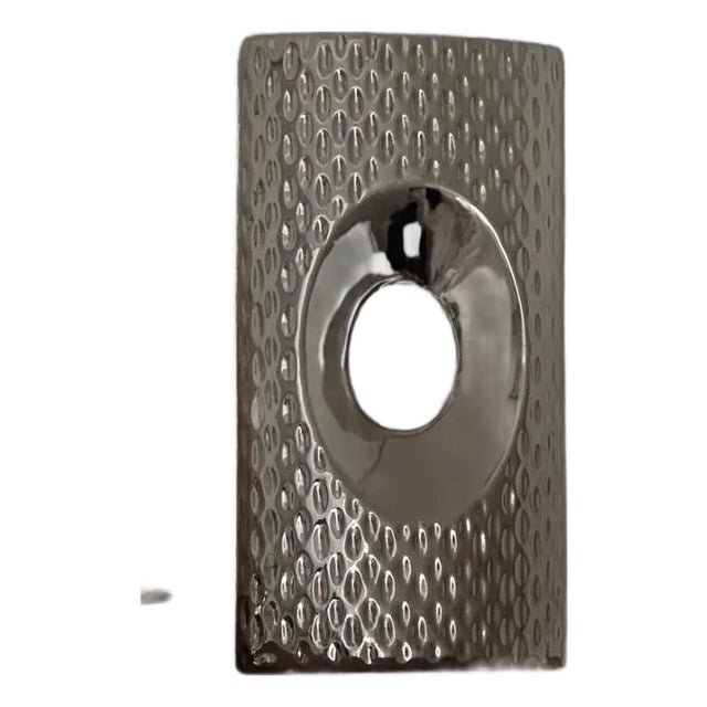 Silver Droplet Textured Hollow Ceramic Vase | Chairish