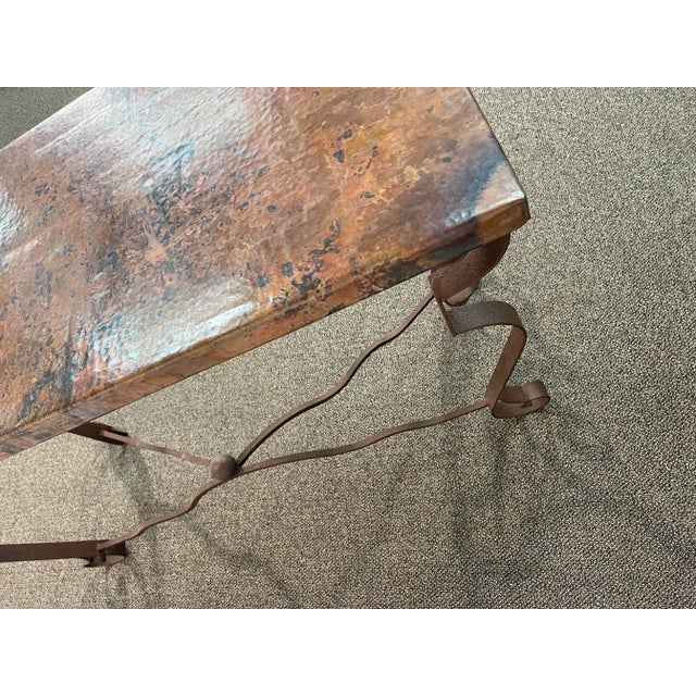 Late 20th Century Copper Top Console Table | Chairish