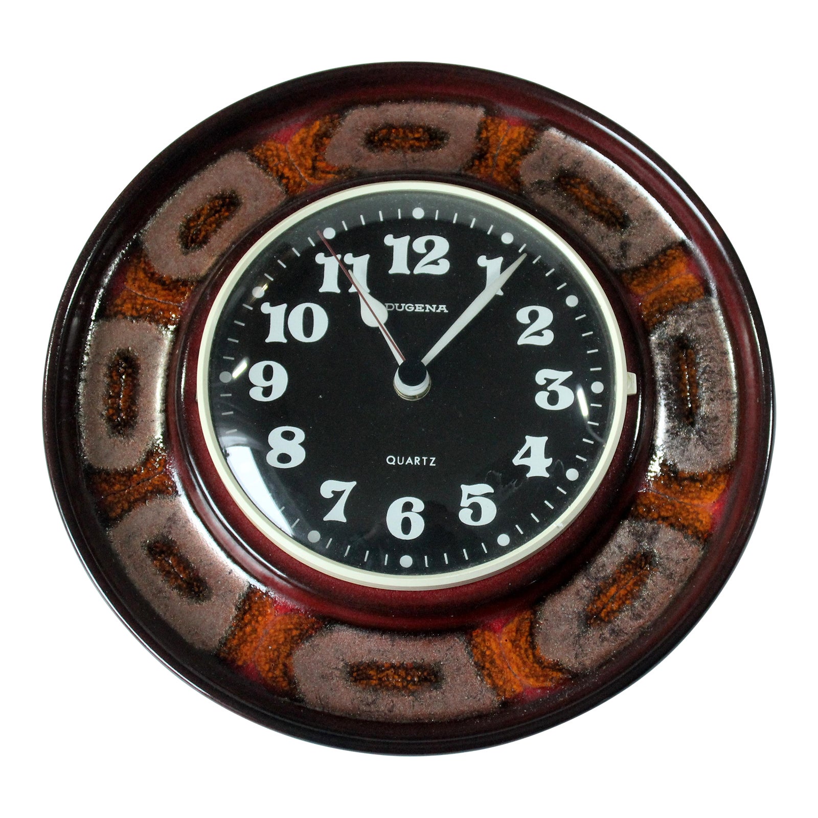 1970s Vintage - Ceramic Wall Clock by Dugena With Junghans-Quartz ...