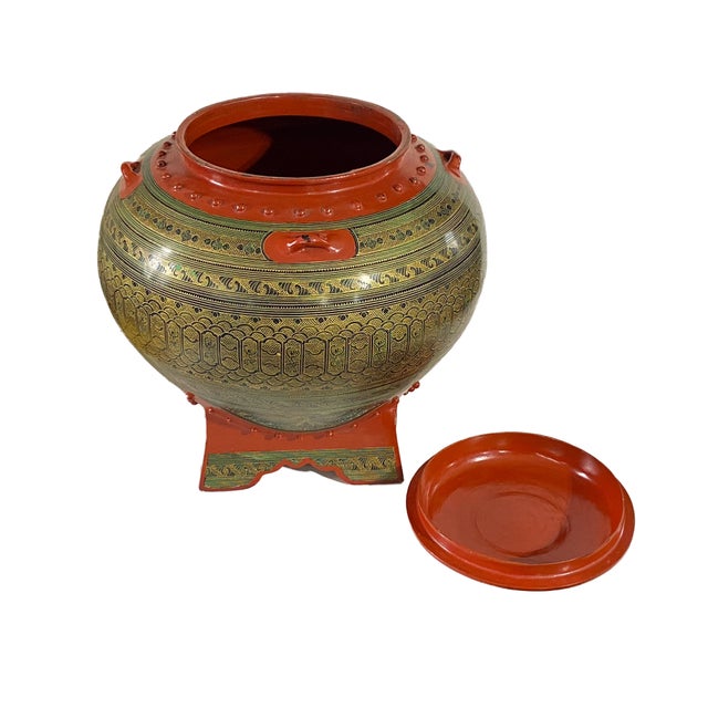 Museum Burmese Temple Offering Box /Vessel | Chairish