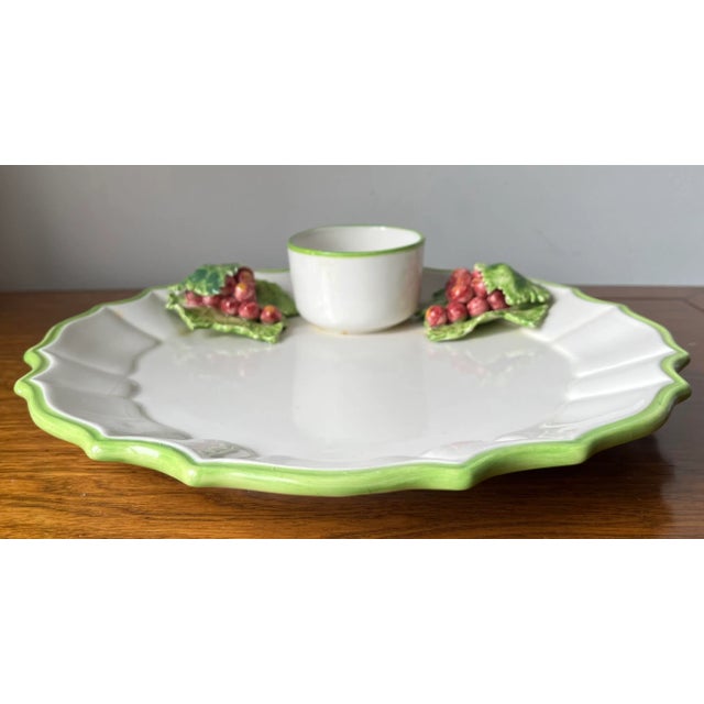 Italian Faience Serving Platter-Grapes-The Mane Lion | Chairish