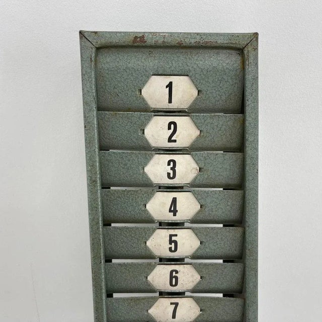 Vintage Czechoslovakian Industrial Time Card Rack, 1950s | Chairish