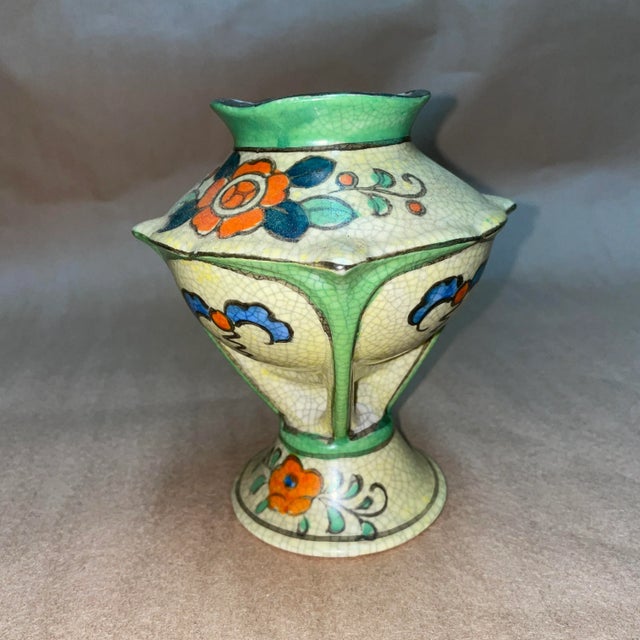 Antique Hand Painted Japanese Vase | Chairish