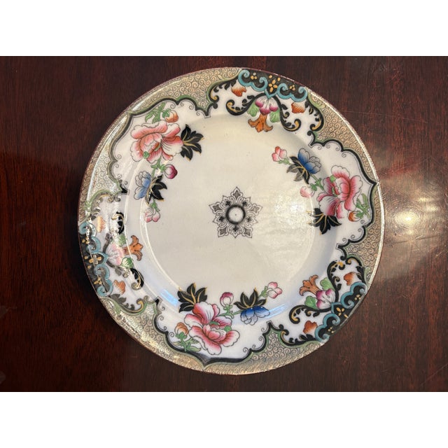 Antique English “Jeddo” Floral Transferware Plate by Beech & Hancock ...