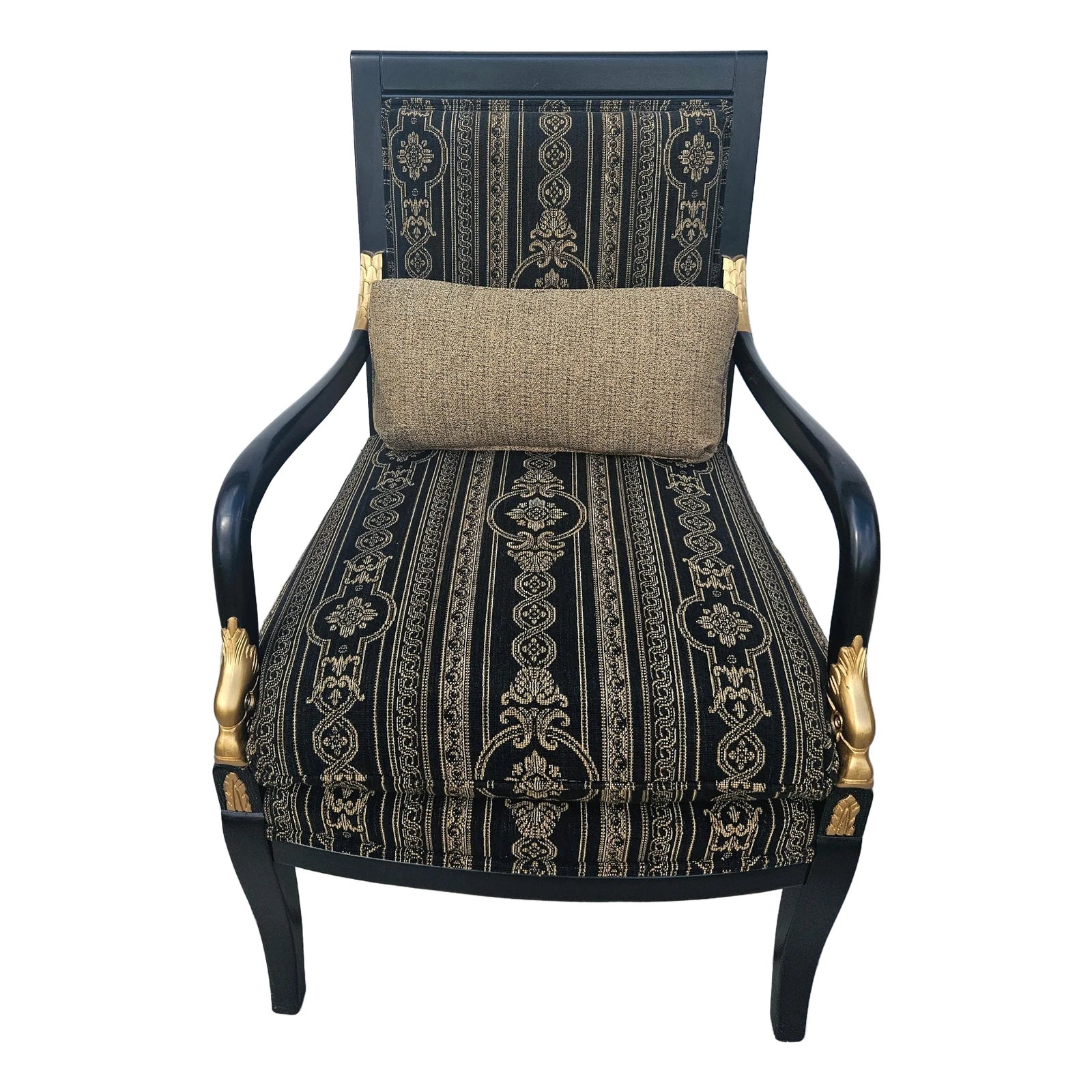 Ethan Allen Biedermeier Neo Classical Living Room Armchair Serpent Koi ...