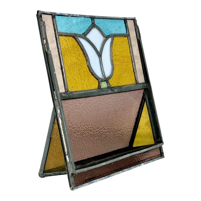 Antique Traditional Farmhouse Stained Glass Slide Opening Window ...