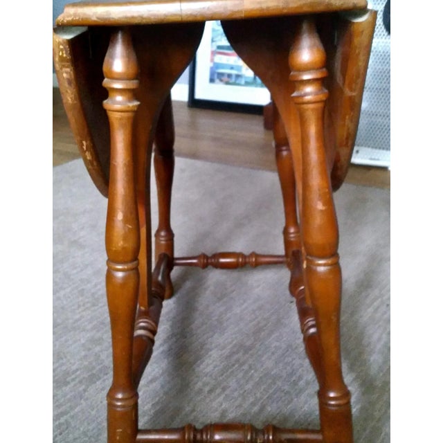 1950s Small Victorial Antique Drop Leaf End Table | Chairish