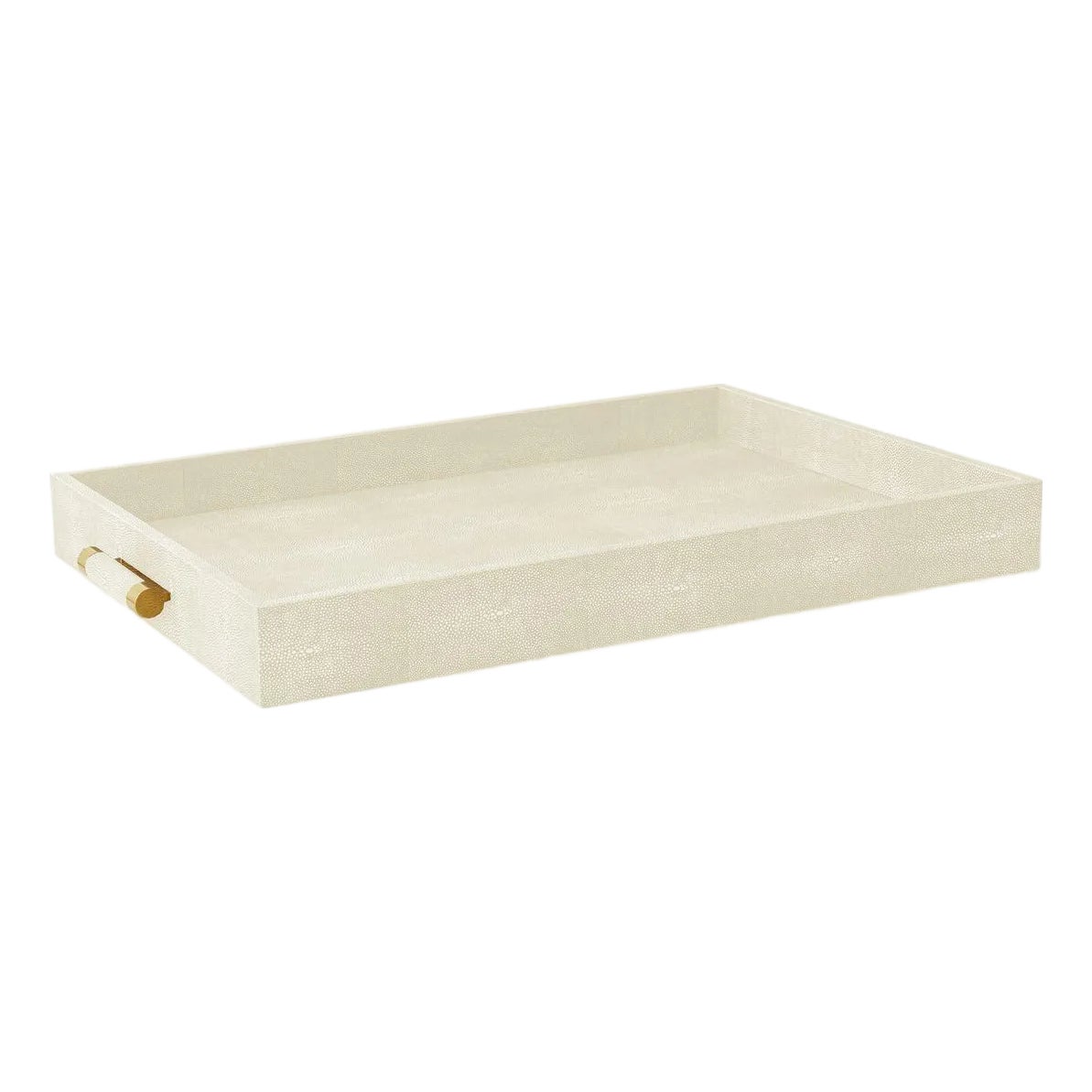 AERIN Classic Faux Shagreen Butler Tray, Cream | Chairish
