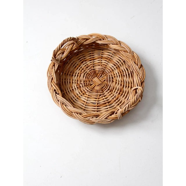Vintage Woven Basket Tray | Chairish
