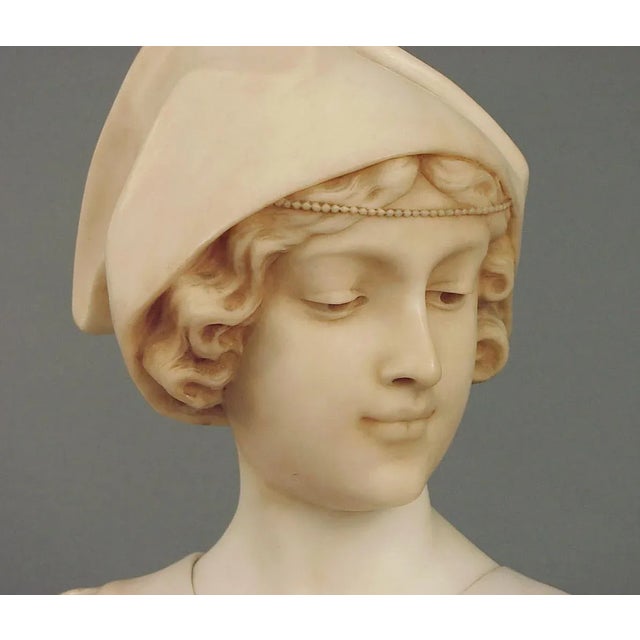 1920s Carved Alabaster Bust of a Young Woman | Chairish