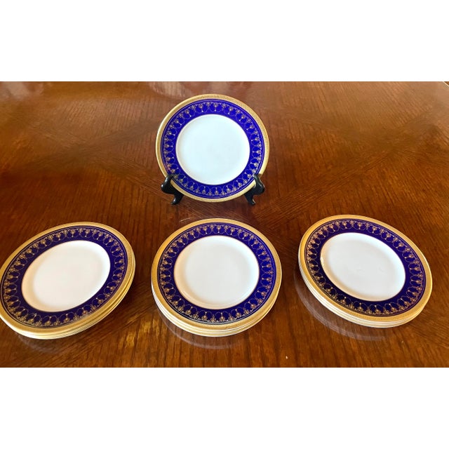 1980s Royal Worcester Imperial Bone China Gold Cobalt Blue Side Plates ...
