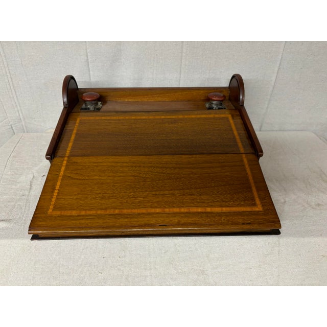 Antique English Roll Top Writing Slope | Chairish