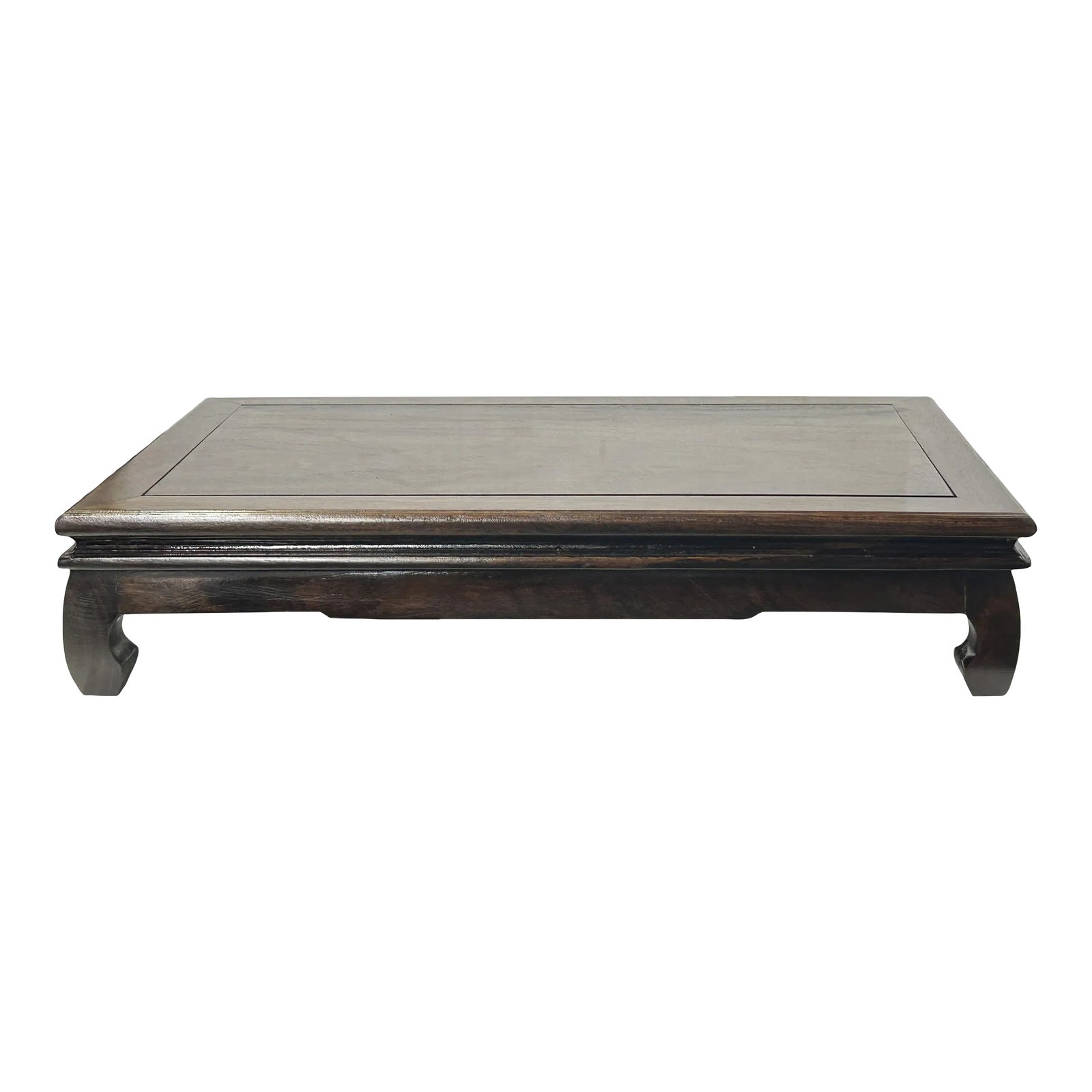 19.5" Oriental Brown Wood Rectangular Table Top Stand Riser | Chairish