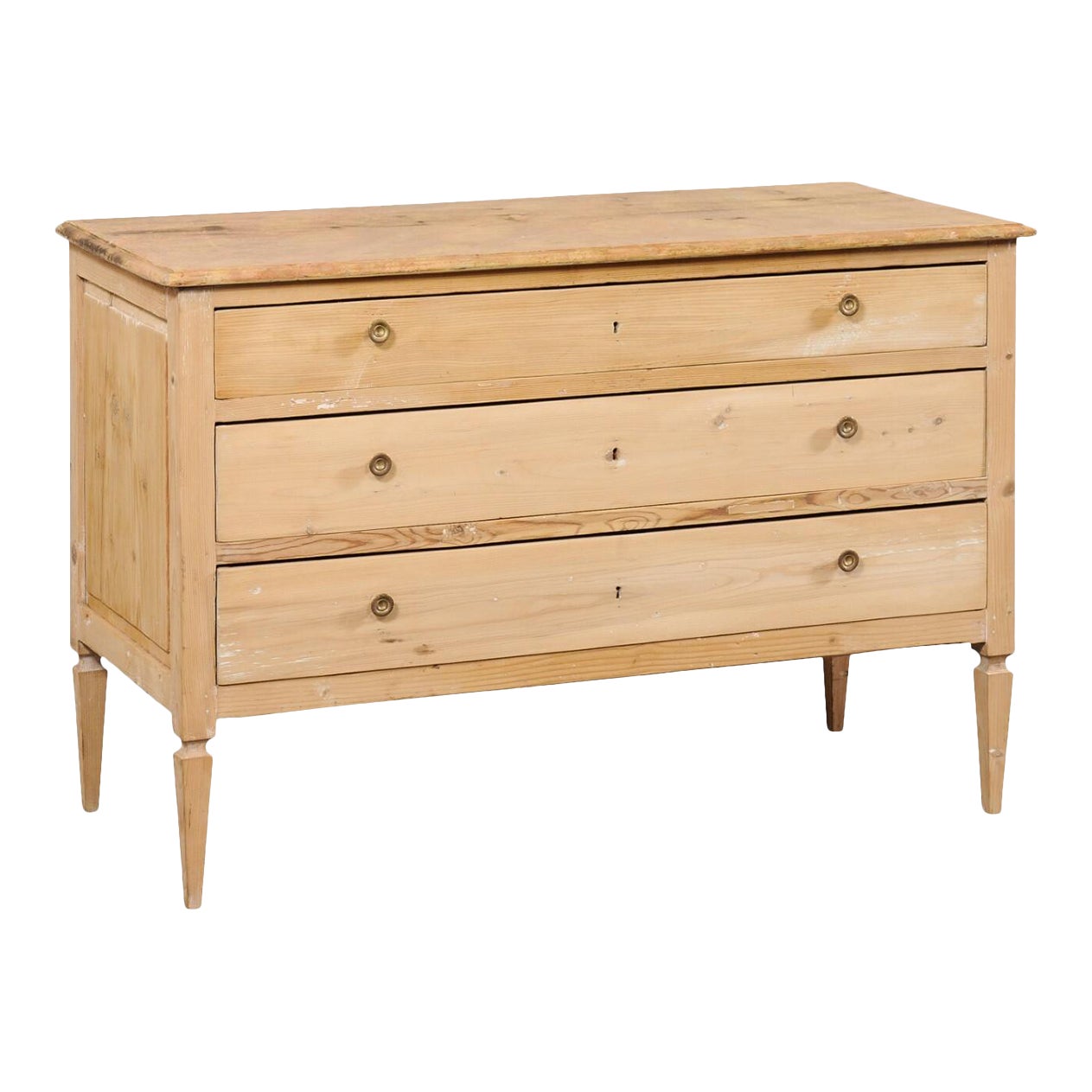 Italian Chest, Bleached with Faux Marble Top | Chairish