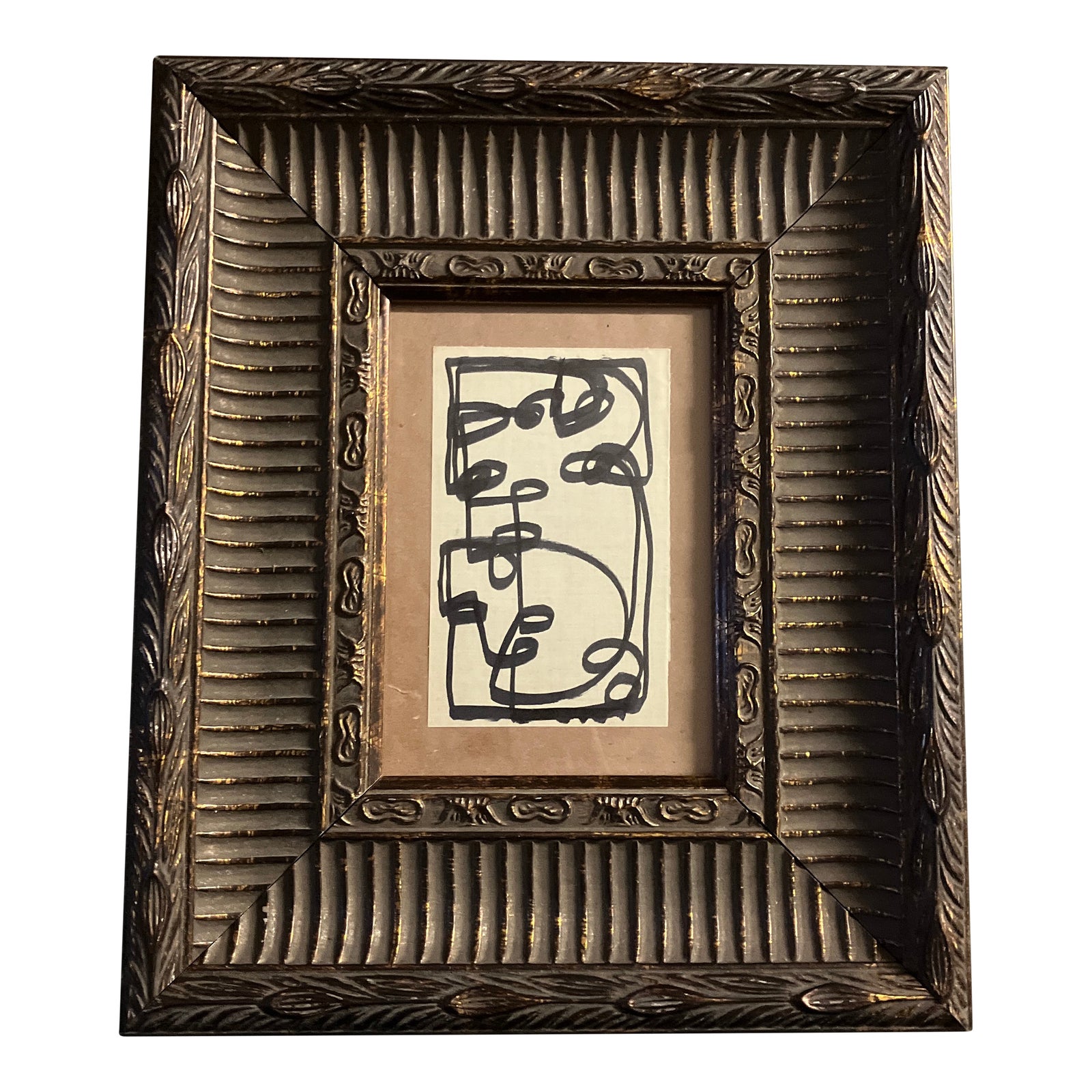Contemporary Original Wayne Cunningham Abstract Marker Drawing Chunky ...