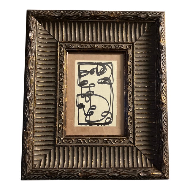 Contemporary Original Wayne Cunningham Abstract Marker Drawing Chunky ...