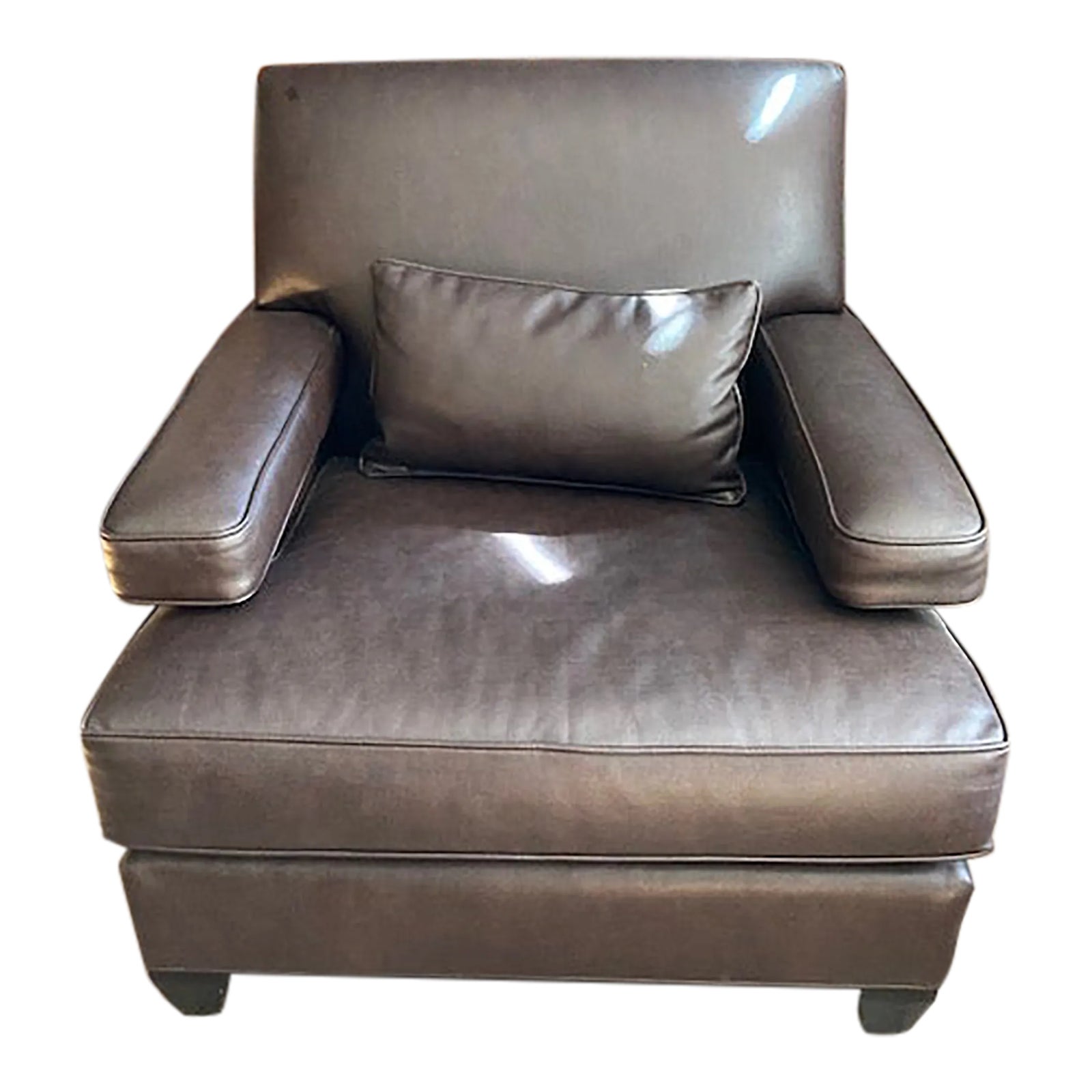 Mitchell Gold Italian Leather Club Chair | Chairish