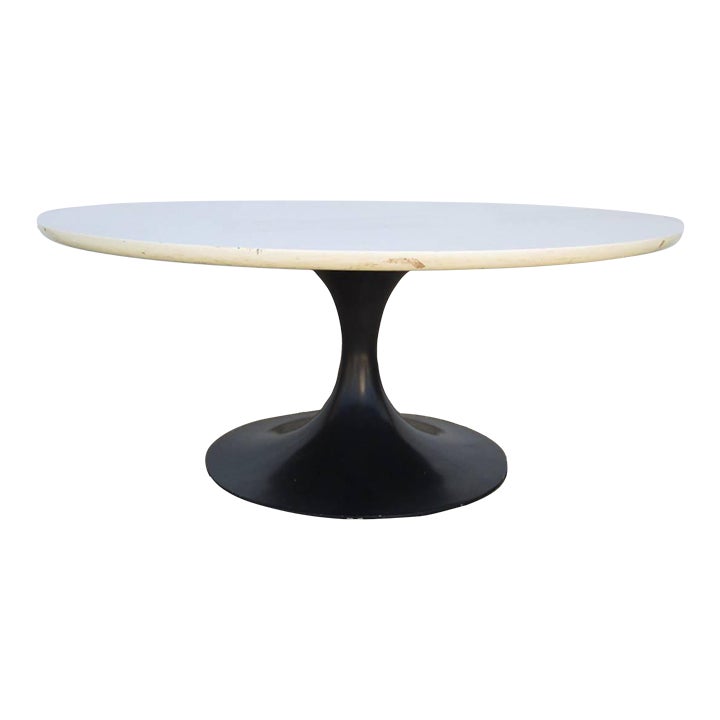 Burke Mid Century Modern Round Tulip Base Coffee Table | Chairish
