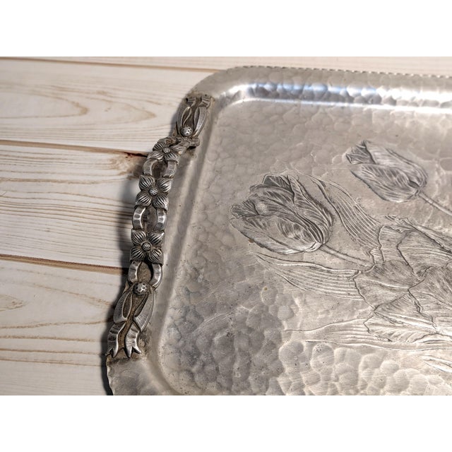 1960s Hammered Aluminum Floral Hand Wrought Creations Rodney Kent ...