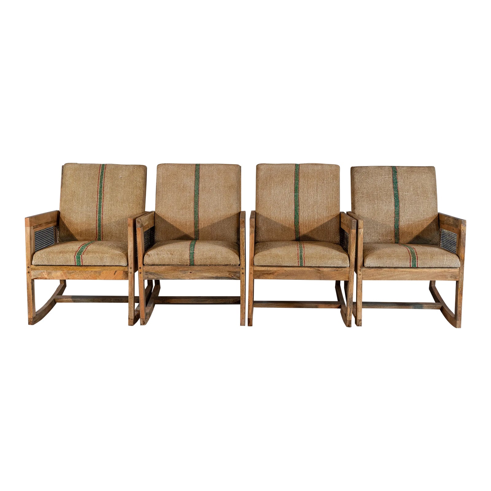 Early 20th Century Mahogany & Hemp French Rocking Chairs- Set of 4 ...